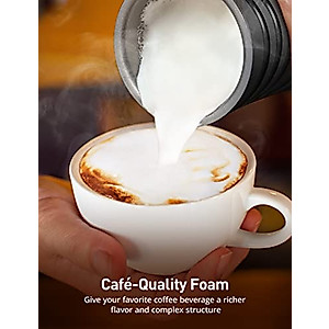 Milk Frother, Delvit Electric Milk Steamer 4 in 1 Foam Maker for Hot and Cold Milk Froth, Frother for Coffee, Latte, Cappuccino, Milk Warmer Heater, Non-Stick Interior