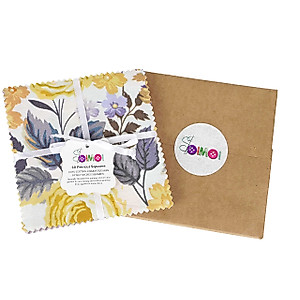 Soimoi Precut 10-inch Florals Prints Cotton Fabric Bundle Quilting Squares Charm Pack DIY Patchwork Sewing Craft- Multicolor