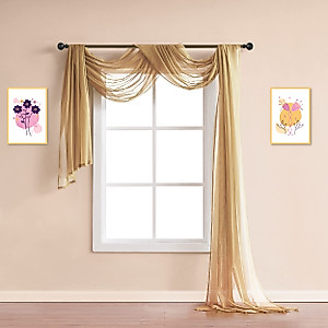 WARM HOME DESIGNS 2 Caramel Color Backdrop Curtain Bundle. 55 x 288 Inch Gold Fabric Curtain Backdrop for Golden Wedding Decor. (ADS Gold 288)
