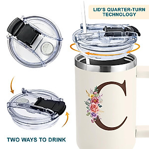 Personalized Gifts For Women - Personalized Gifts For Birthday, Christmas - Monogrammed Gifts Customized Gifts For Woman, Mom, Wife, Best Friend, Sister, Coworkers - Custom Tumbler With Handle 40oz