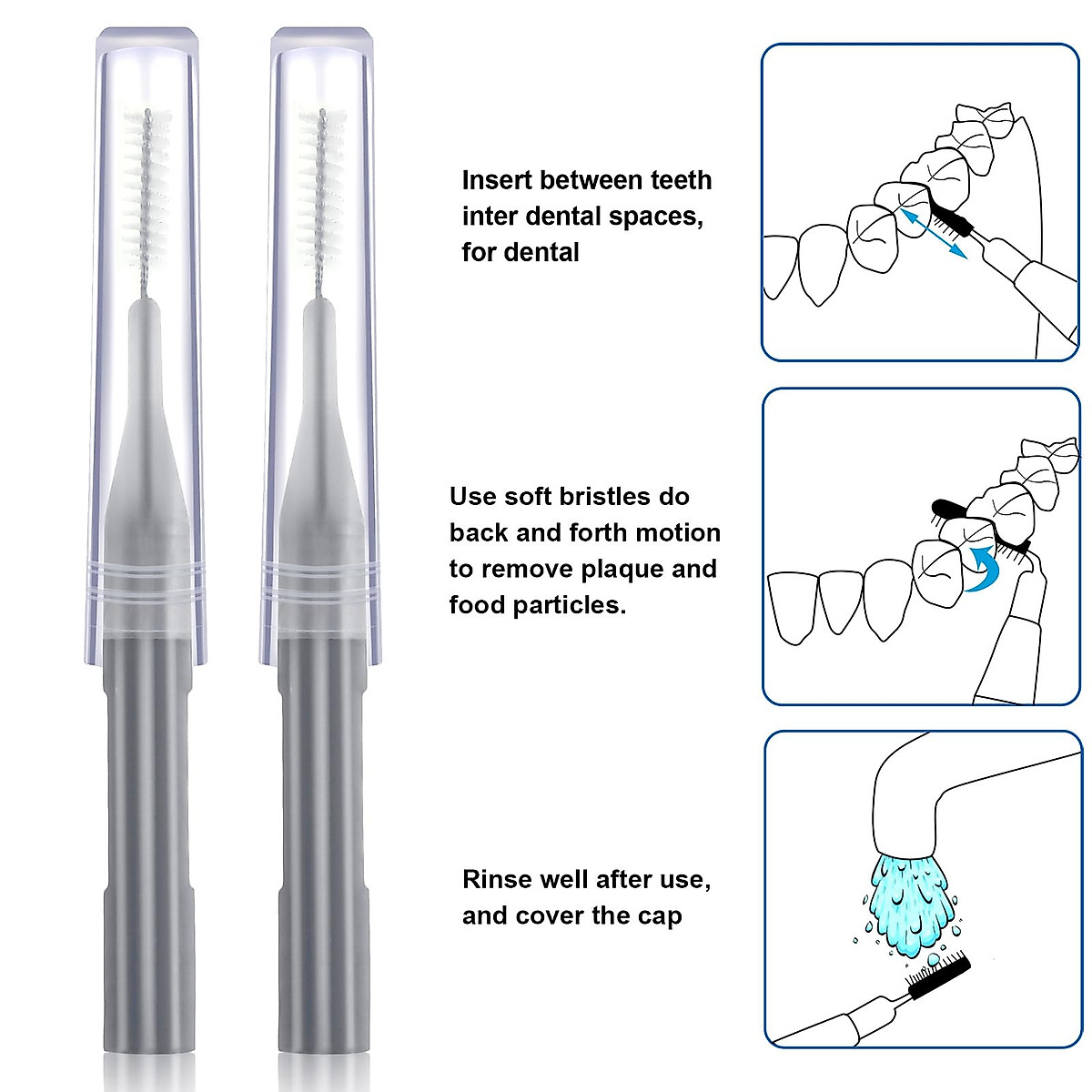 Patelai 100 Pieces Braces Brush for Cleaner Interdental Brush Toothpick Dental Flossing Head Oral Hygiene Flosser Tooth Cleaning Tool (Stylish Colors)