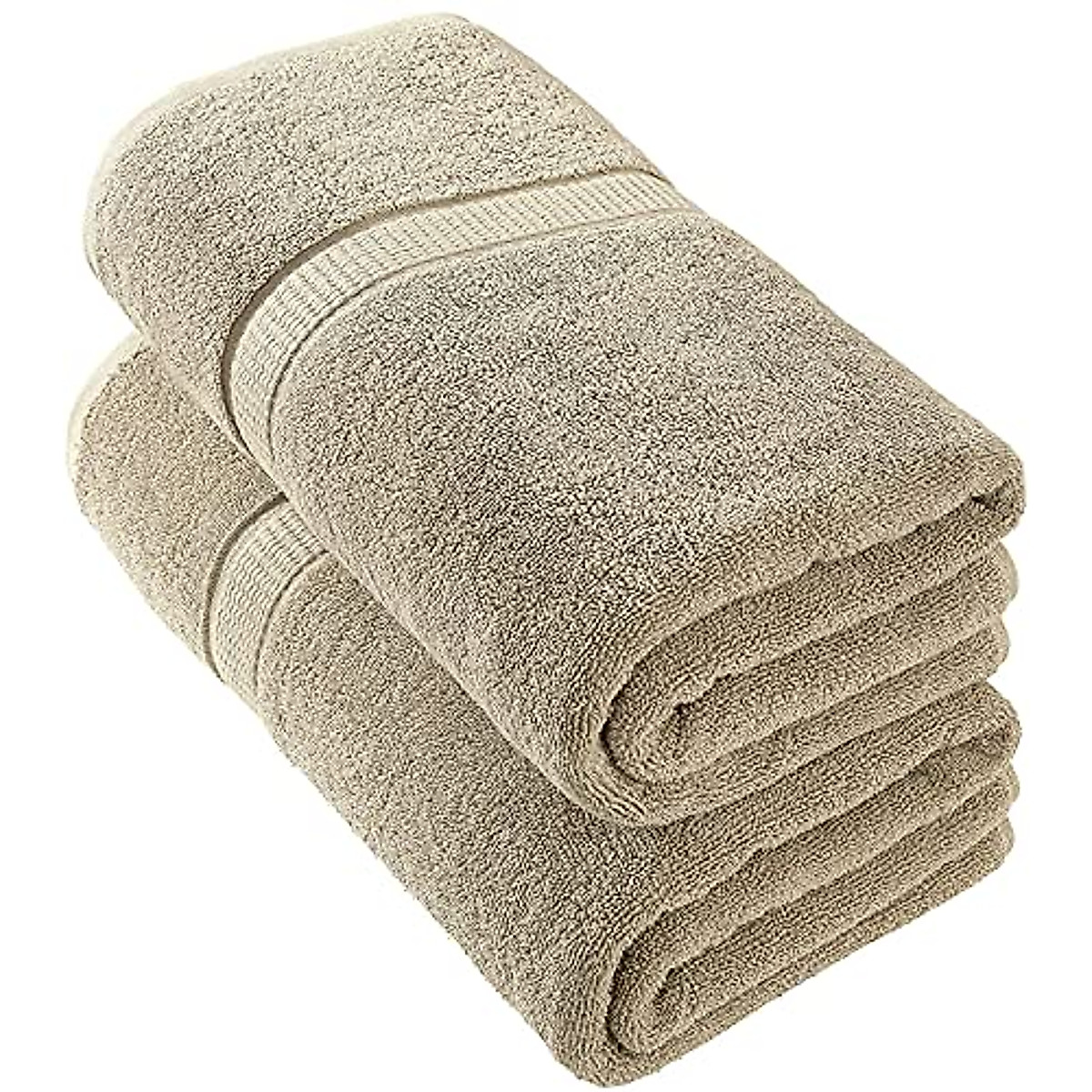 Oakias 2 Pack Luxury Bath Sheets Beige – 35 x 70 Inches – Highly Absorbent & Soft 600 GSM Extra Large Bath Towels