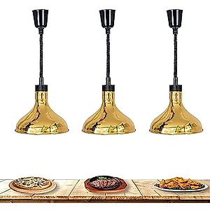 LINKANRUO Commercial Food Heat Lamp,Hanging Food Warmer Lamp for Buffet Profession Kitchen Heating Equipment,Telescopic Length-60-180 cm, 250W/220V Lamps