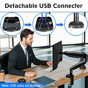 MOUNTUP Heavy Duty Single Monitor Stand Mount, with Desk Reinforcement Plate - Monitor Desk Clamp Mount for Max 35" Ultrawide Computer Screens up to 26 lbs, Computer Monitor Arm