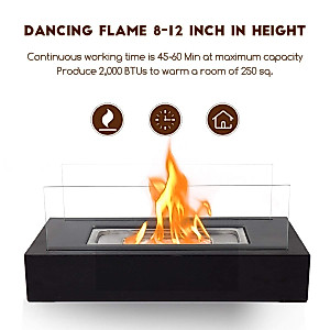 BRIAN & DANY Tabletop Fire Pit, Portable Table Top Firepit Indoor & Outdoor Fireplace, Ethanol Table Top Fire Pit Bowl Gift for Mom