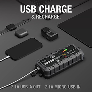 NOCO Boost XL GB50 1500 Amp 12-Volt UltraSafe Lithium Jump Starter Box, Car Battery Booster Pack, Portable Power Bank Charger, and Jumper Cables for up to 7-Liter Gasoline and 4-Liter Diesel Engines