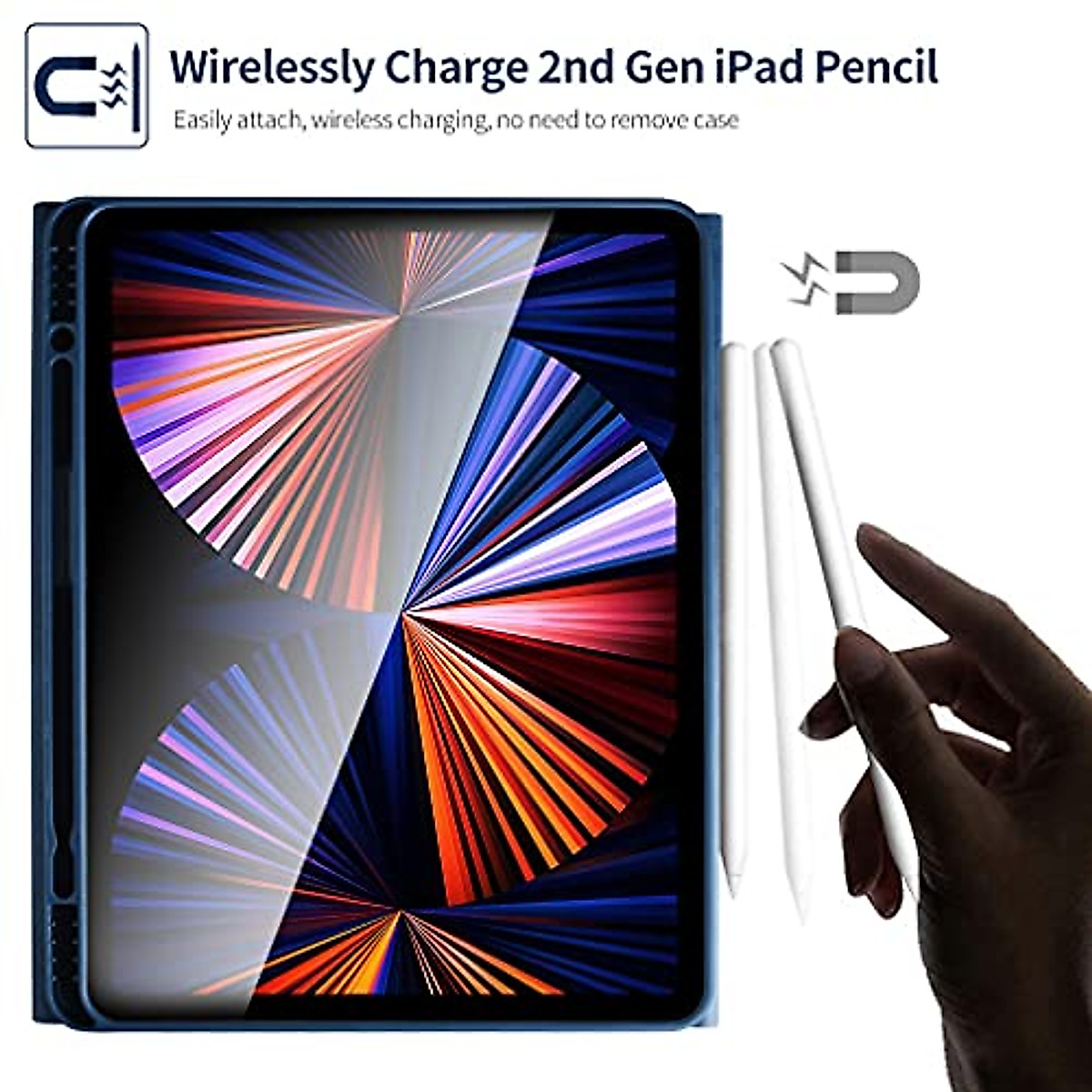 KBCASE Keyboard Case for iPad Pro 12.9 6th Generation 2022/5th Generation 2021/4th Gen 2020/3rd Gen 2018,iPad Pro 12.9 Case with Keyboard, Smart Keyboard Case with Pencil Holder for iPad Pro 12.9 inch