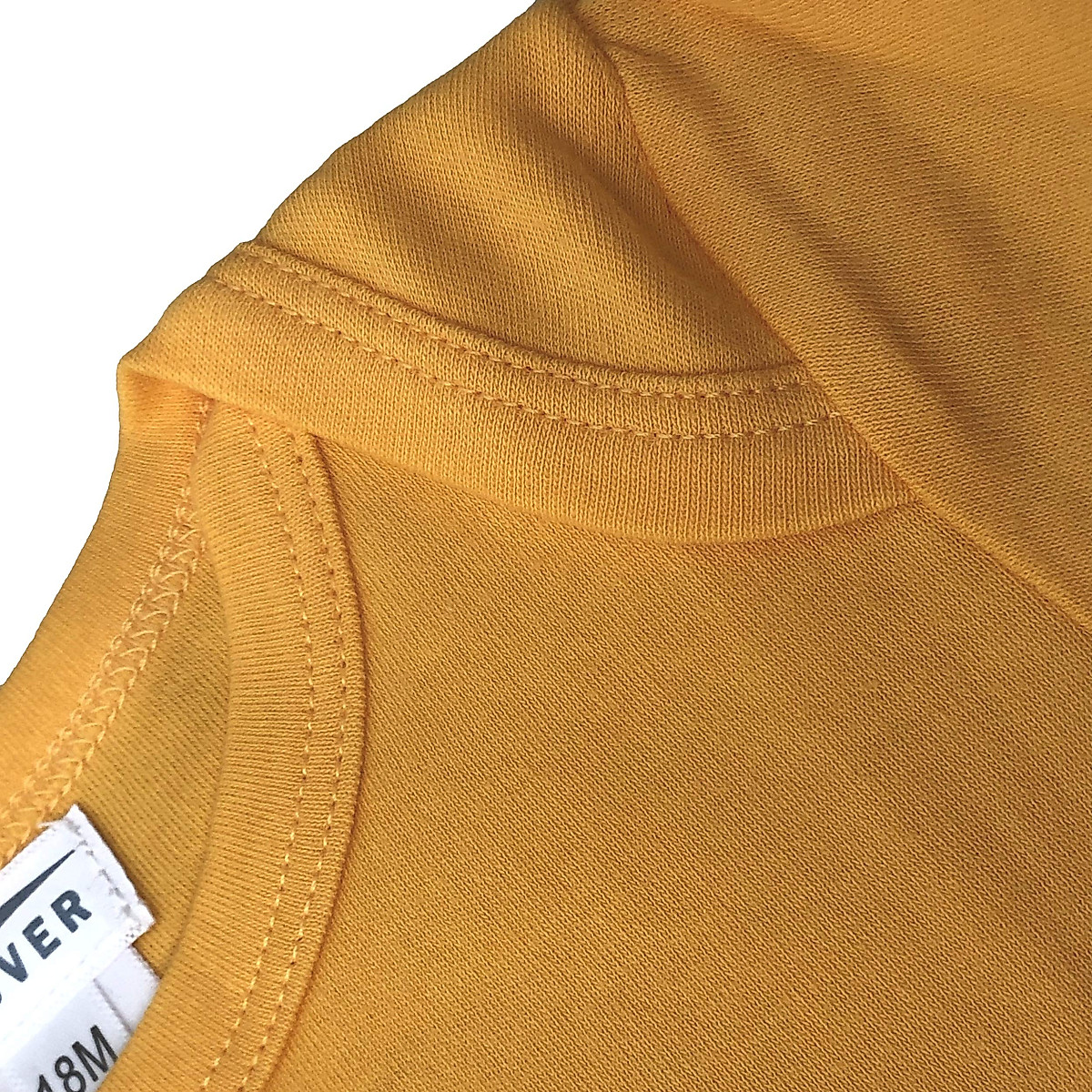 COUVER Unisex Baby Infant Toddler Long Sleeve Lap Shoulder Solid Color Bodysuit Onesie,Golden Yellow,12 Months