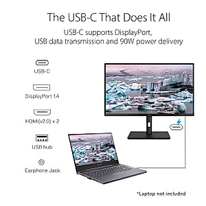ASUS ProArt Display 32” 1440P Monitor (PA328CGV) - IPS, 165Hz, 95% DCI-P3, 100% sRGB/Rec.709, ΔE < 2, Calman Verified, USB-C Power Delivery, HDMI, USB 3.1 Hub, Compatible With Laptop & Mac Monitor