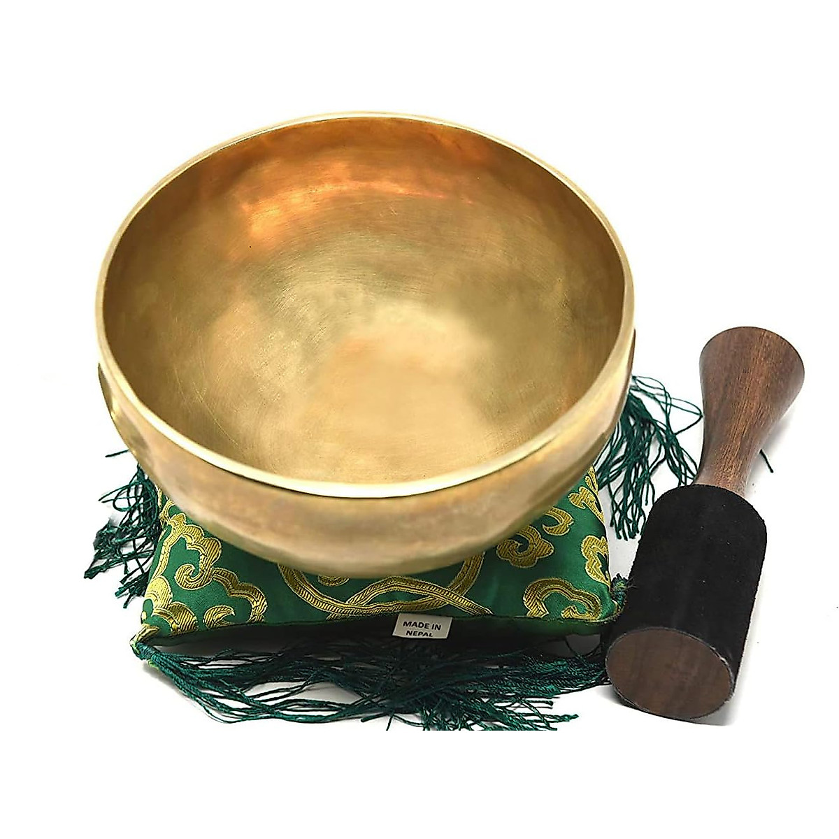 9" Large Master Healing Hand hammered Tibetan Singing Bowl ~ Great for Meditation, Yoga, Sound Bath, Mindfulness, Relaxation ~ Cushion, Wooden Mallet & Drumstick Included