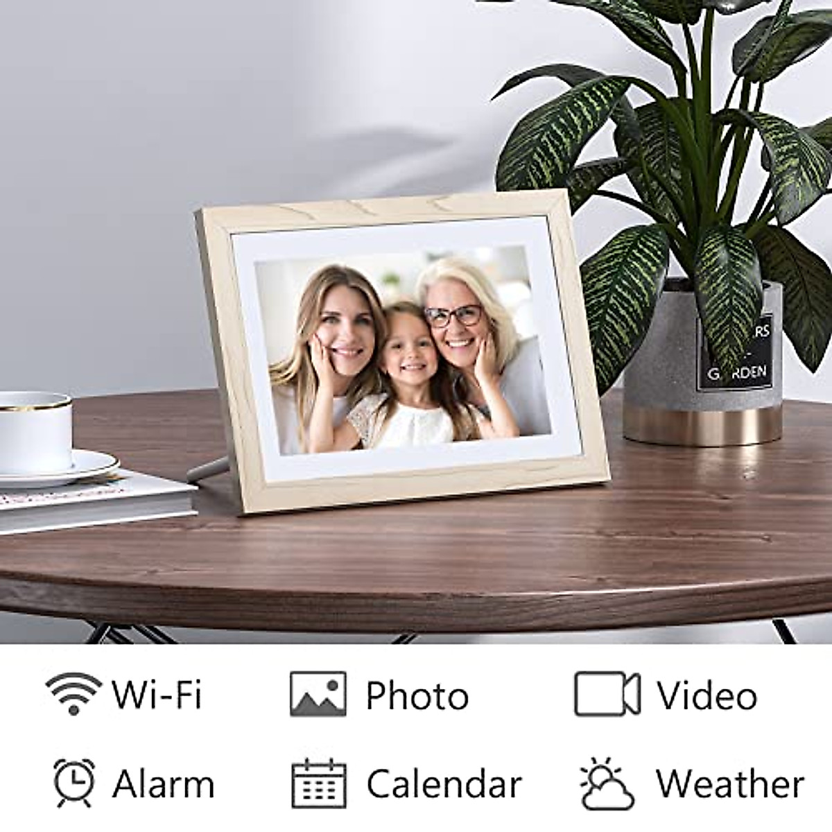 Dragon Touch Digital Picture Frame WiFi 10 inch IPS Touch Screen HD Display, 16GB Storage, Auto-Rotate, Share Photos via App, Email, Cloud - Classic 10