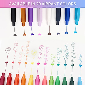Retractable Gel Pens, 20 Assorted Colors