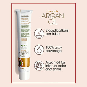 One N' Only Permanent Hair Color - Permanent Hair Dye Made with Argan Oil - Delivers Rich, Accurate Tones with Gray Coverage - Improves Moisture & Elasticity - 5CH Light Chocolate Brown (3 oz)