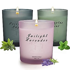 3 Pack Candles, Sage Candles for Home Scented, 36 OZ Aromatherapy Candles Gifts for Women, 210 Hour Long Lasting Jar Candles for Mothers Day Gifts Birthday Mom Thanksgiving Day Present
