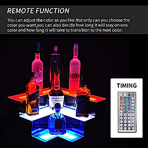 NOVIIML Liquor Bottle Display 20 Inch 3 Step Corner LED Display Shelf ...