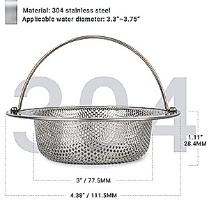MAEXUS Sink Drain Strainer, Kitchen Sink Strainer, Sink Stopper, Drain Stopper Used to Prevent Clogging of Kitchen Sinks (4.5 Inches in Diameter)
