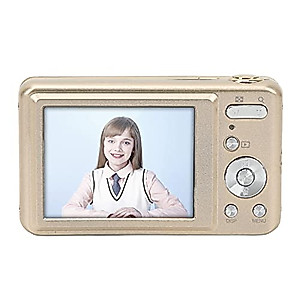 Focket Digital Camera for Kids, Kids Camera with 8X Zoom, 8MP Vlogging Camera with 2.7in TFT Color Liquid Crystal Display, Portable Kids Toy Camera Gift for Kid Children Girls Boys (Gold)