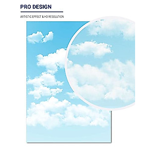 Allenjoy 5x7ft Spring Photography Blue Sky Backdrop White Cloud Newborn Baby Children Kids Cartoon Background Props Photocall Photobooth Photo Studio