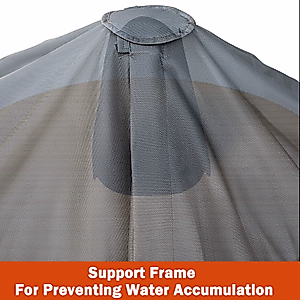 Rectangle Patio Table Cover with Umbrella Hole - 84"L x 44"W x 23"H (COVER SIZE，NOT TABLE SIZE) Heavy Duty Waterproof 600D Oxford Fabric Outdoor Lawn Patio Furniture Covers