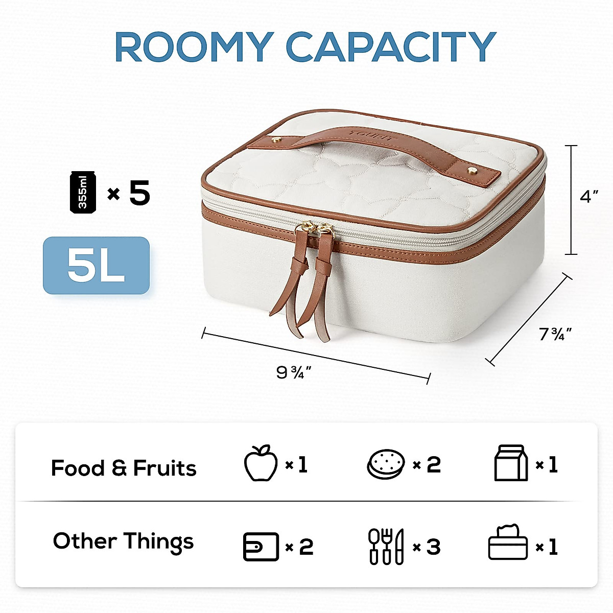 TOURIT Lunch Bag Women Insulated Portable Food Containers Small Lunch Box for Office, Work, Picnic