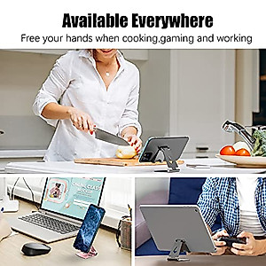 JIUCAIE 2Pack Cell Phone Stand for Angle Height Adjustable Desk Sturdy Aluminum Metal Cute Phone Holder for iPhone,Ipad, Mobile Phone, All Android Smartphone,Desktop