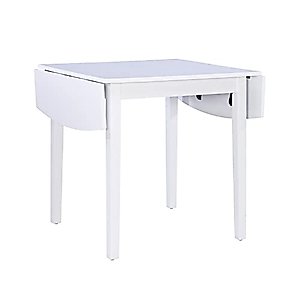 Linon Torino Square Drop Leaf Table with White Finish DT100WHT01U