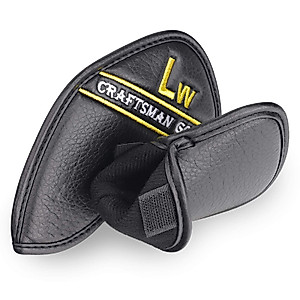 CRAFTSMAN GOLF Left Handed 12pcs Black Synthetic Leather Golf Iron Head Covers Set Headcover with Colorful Number Embroideried,Easily get The Needed Iron for Callaway Ping Taylormade Cobra Etc.