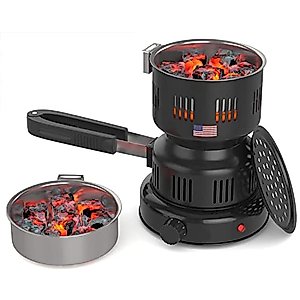 Brennit Multipurpose Charcoal Burner- for BBQ, Hookah Parties, Camping & Outdoor Activities- Smart Heat Control & Heat Retention- Porcelain Coating- Durable Body