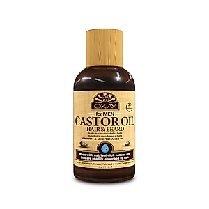 OKAY-MEN Castor Oil Beard and Hair Growth Oil Light-weight 4oz