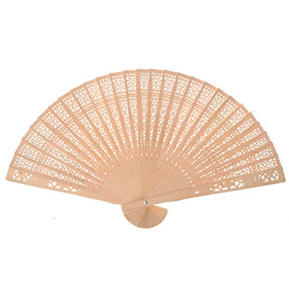 SL crafts Wooden Hand Fan Hand Held Folding Fan with Gift Bags Wedding Favors (Pack of 50)