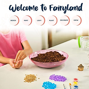 Bryte All-Inclusive Unicorn Fairy Garden Kit with LED Lights, Paint Set, Crystal Rock, Grow Your Own Garden & Play, Birthday Gift, DIY Science Kit, STEM Arts and Crafts Toys for Boys Girls Aged 4-12