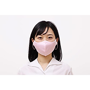 【2pcs set】 I R Labo Perfect fit Cotton cloth face mask Adult size With UV cut function Can be washed and used repeatedly (Large, Pink)