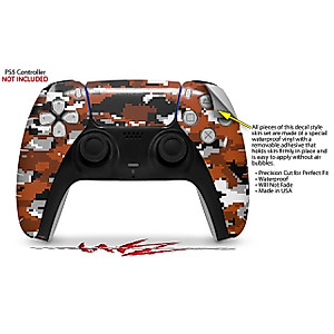 WraptorSkinz Skin Wrap Compatible with Sony PS5 DualSense Controller WraptorCamo Digital Camo Burnt Orange (Controller NOT Included)