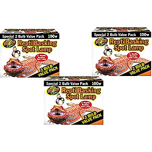 Zoo Med Basking Spot Lamps 100 Watt - 6 Total Bulbs (3 Packs with 2 per Pack)