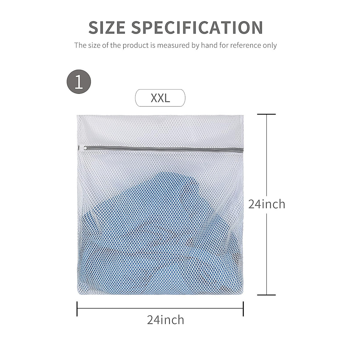 2 XX-Large Honeycomb Delicates Bags for Washing Machine, 24 x 24 Inches lingerie bags for Laundry, Travel Storage Organize Bag for Cotton Clothes,Sheet, Shoes