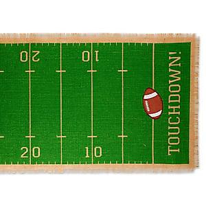 DII Football Decorations for Home & Kitchen Game Day Party Décor, Table Runner, 14x74, Jute Turf Field