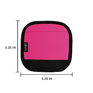 Cosmos 5 Pcs Hot Pink Color Comfort Neoprene Handle Wraps/Grip/Identifier for Travel Bag Luggage Suitcase Travel Bag Laptop Computer Tote Briefcases