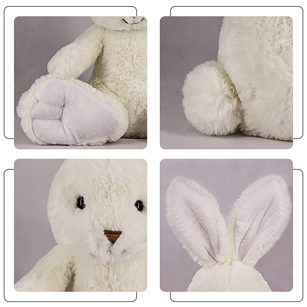 Ivenf Easter Bunny Stuffed Animal 12.5 Inches Tall, Large Plush Rabbit Baby Toy for Boys Girls Kids, Easter Gifts Basket Stuffers
