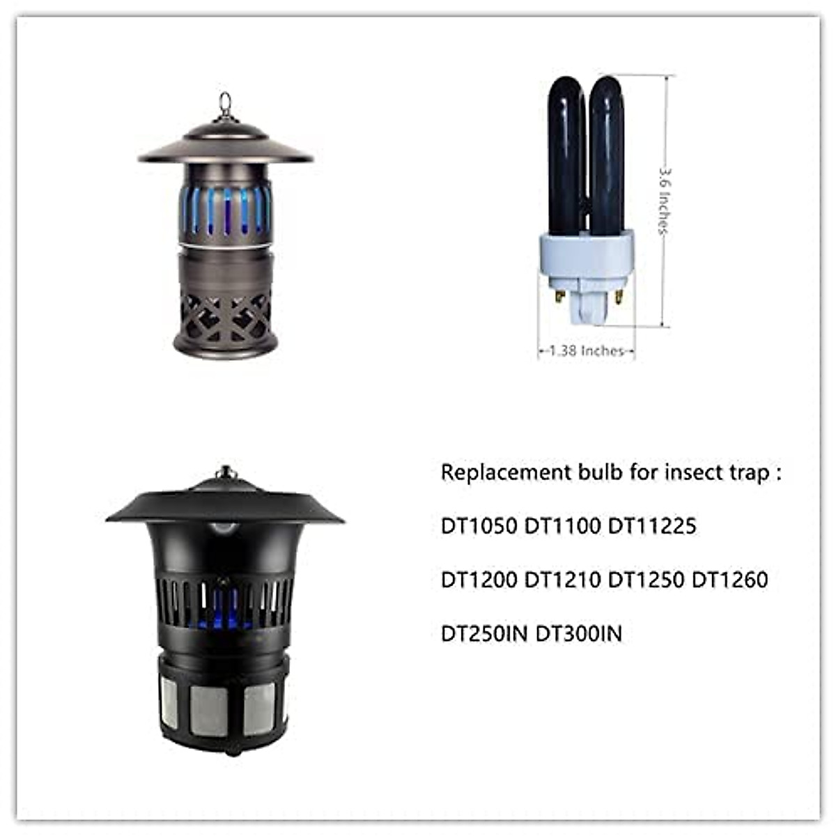 41050 Replacement Light Bulb 7 Watt 3.6 Inches Overall Length for DynaTrap DT1050 DT1100 DT1200 (1 Pack)