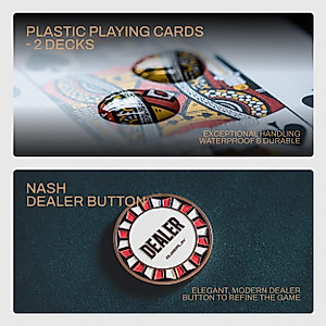 SLOWPLAY 14g Clay Poker Chips Set for Texas Hold'em, 500 PCS, with Numbered Values, Art Deco Style, and Carrying Case