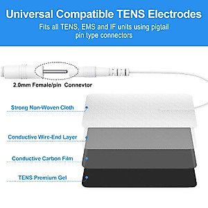 TENS Unit Pads 2"X4" 10 Pcs, 4rd Gen Reusable Replacement Electrode Patches for Electrotherapy Latex-Free with Upgraded Self-Stick Performance,TENS/EMS Massage Therapy Yellow