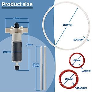 GRONGU Hot-tub Spa Pump Replacement Parts for Coleman Lay-Z-Spa SaluSpa Pump Repair Kit w/Impeller & Shafts #P4071, 58113…