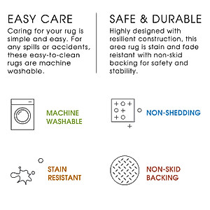 Eric Carle Elementary USA Map Kids Machine Washable Area Rug Blue/Red, 35"x51"