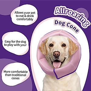 Soft Cone for Dogs Large, Neck Girth 13″-17", Adjustable Dog Cone, Dog E Collar, Comfy Cone for Dogs After Surgery, Dog Spay Neuter Wound Care, Protective Dog Cone to Stop Licking, Dog Recovery Collar