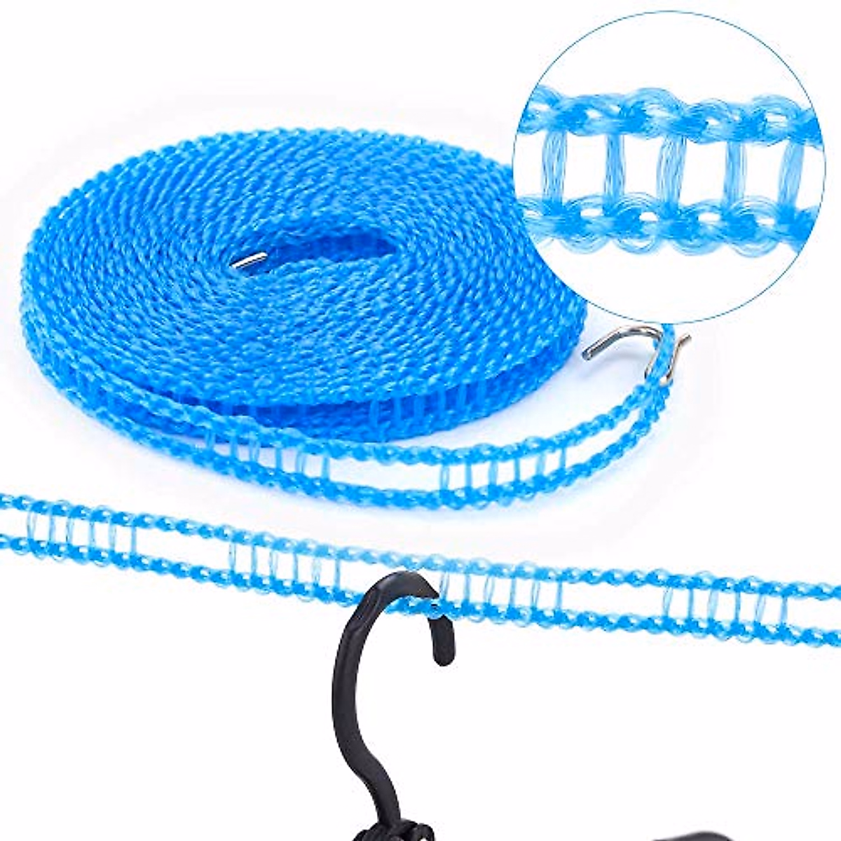 Travel Hangers with Clips Portable Folding Clothes Hangers with 1 pcs Clothesline 12 pcs with 24 pcs Hanger Clips for Scarves Suits Trousers Pants Shirts Socks Underwear Travel Home Foldable Clothes