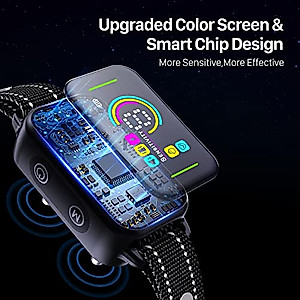 DINJOO Dog Bark Collar 2 Pack,Rechargeable Bark Collar for Large Medium Small Dogs,Smart Anti Barking Training Collar with 8 Adjustable Sensitivity,Bark Shock Collar with Beep Vibration Shock