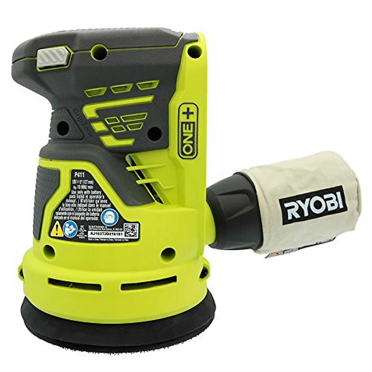 Ryobi P411 One+ 18 Volt 5 Inch Cordless Battery Operated Random Orbit Power Sander (Battery Not Included / Power Tool Only)