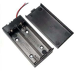 Plastic 18650 Battery Storage Case 2 Slots x 3.7V for 2x18650 Batteries Holder Box Container with ON/Off Switch, Set of 5, by Ltvystore