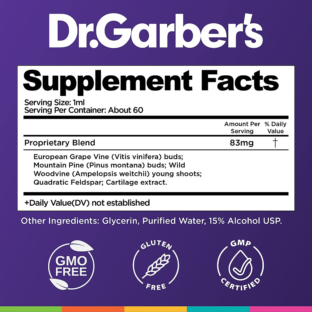 Dr. Garber's Natural Solutions Joint Health Oral Drops - Gemmotherapy Liquid Supplement for Healthy Joint Support & Function, Joint Repair, and Improved Mobility & Flexibility - 60ml