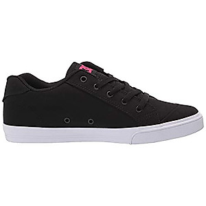 DC girls Chelsea Skate Shoe, Black/Pink Stencil, 12 Little Kid US